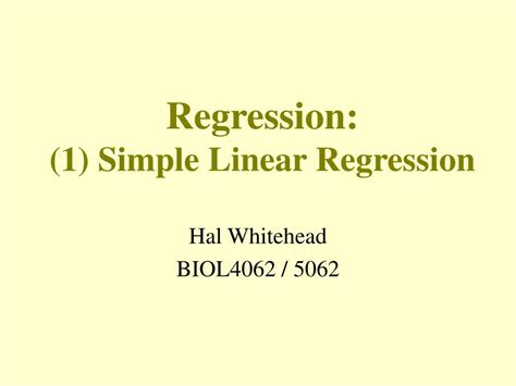 PPT Regression 1 Simple Linear Regression PowerPoint Presentation ID 1171090