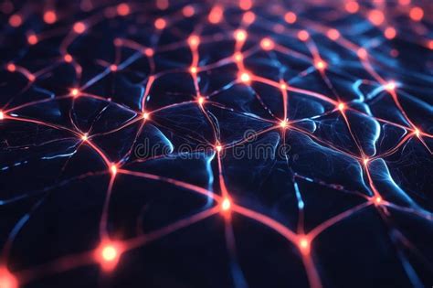 Exploration Of Glowing Neural Networks And Interconnected Pathways In Dark Space Stock