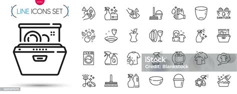 세탁기 식기 세척기 및 유리 라인 아이콘 팩 픽토그램 아이콘입니다 벡터 보울에 대한 스톡 벡터 아트 및 기타 이미지 보울 양동이 T 셔츠 Istock