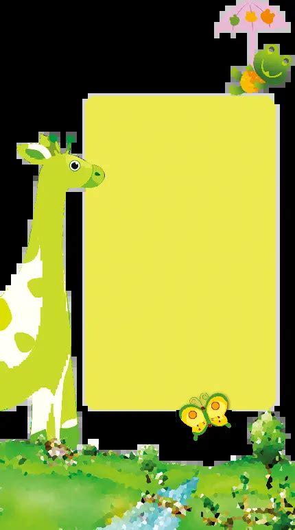 قالب ها و کادرهای زرافه کارتونی برای نوشتن متن کودکانه