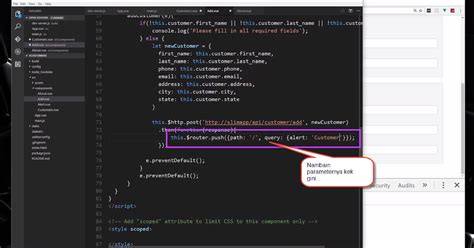 dimensi tutupbotol cara nambain parameter redirect di vuejs