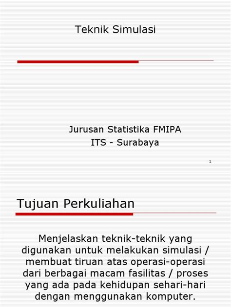Simulation Techniques An Overview Of A Course On Simulation Modeling