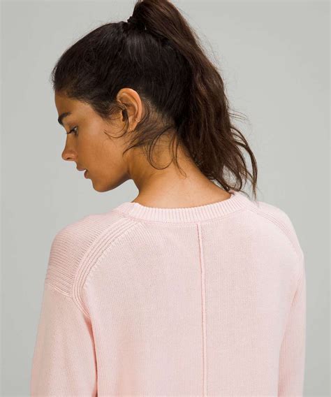 Lululemon Cashlu Boxy Crewneck Sweater Pink Mist Lulu Fanatics