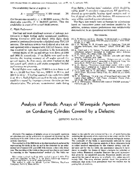 Pdf Analysis Of Periodic Arrays Of Waveguide Apertures On Conducting Cylinders Covered By