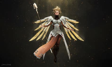 Mercy Overwatch Game Art Wallpaper Hd Games 4k Wallpapers Images And Background Wallpapers Den