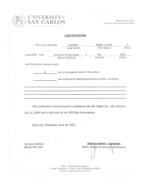 2022 062408594359 Certificate Of No Derogatory Record Cndr Bsed