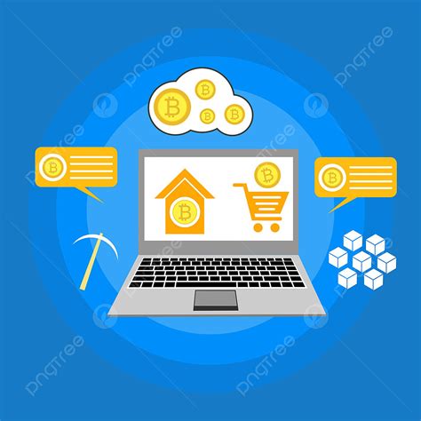 전자 지갑과 연결된 비트 코인 채굴 노트북 가상 다이제스트 데이터 차트 Png 일러스트 및 벡터 에 대한 무료 다운로드 Pngtree