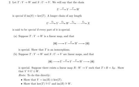 Solved Let T VW And S UV We Will Say That The Chegg Com