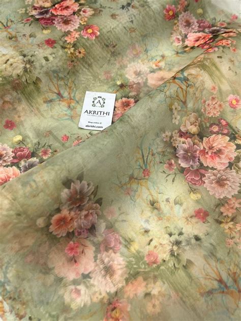 Digital Floral Printed Organza Fabric Organza Fabric Printing On