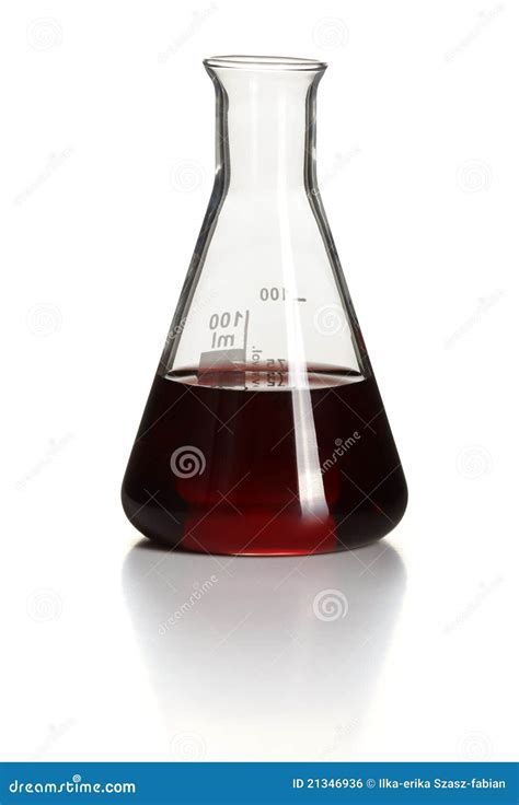 Erlenmeyer Flask With Red Chemical Inside Stock Photo Image Of Solution Bottle 21346936