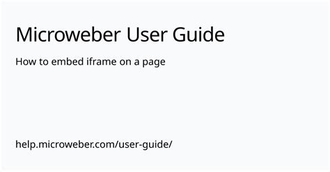 How To Embed Iframe On A Page Microweber User Guide