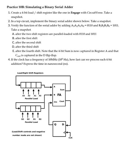 Solved Practice 10b Simulating A Binary Serial Adder 1