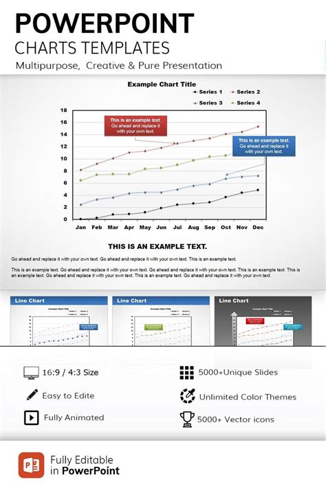 Professional Line Graph Powerpoint Charts Template