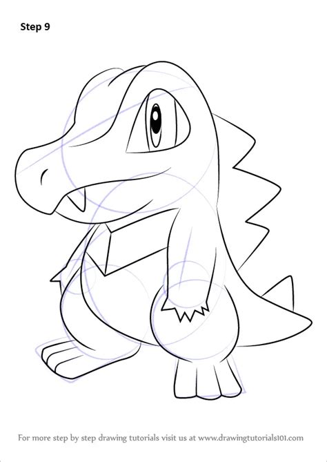 Learn How To Draw Totodile From Pokemon Pokemon Step By Step Drawing Tutorials