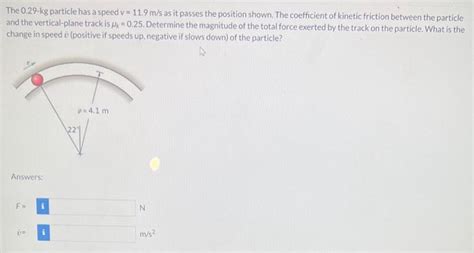 Solved The Kg Particle Has A Speed V M S As It Chegg Com