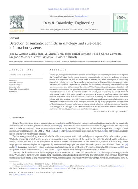Pdf Detection Of Semantic Conflicts In Ontology And Rule Based Information Systems