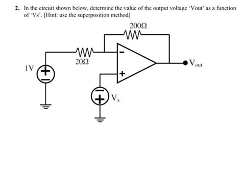 Solved 2 In The Circuit Shown Below Determine The Value Of Chegg Com