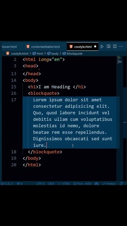 Step By Step Guide To Using Blockquote Tag In Html 🌐 Html Youtube