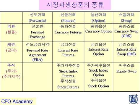 파생상품의 개념과 활용방안 Cfoacademy Cfo Academy 건국대학교 경영대학원