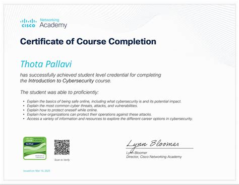 Cisco Cisconetacad Cisconetworkingacademy Pallavi Thota