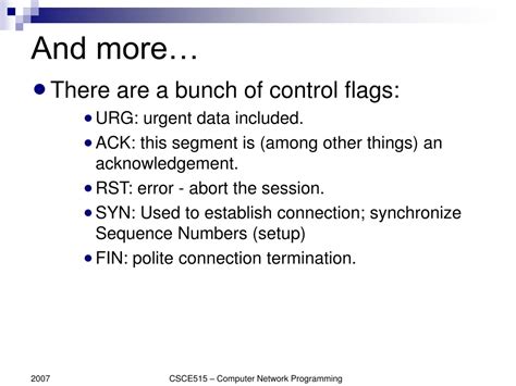 Ppt Csce 515 Computer Network Programming Tcp Details