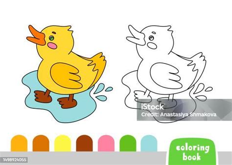 어린이를 위한 색칠하기 책 오리 페이지 책 잡지 벡터 일러스트레이션 템플릿 교육에 대한 스톡 벡터 아트 및 기타 이미지 교육 귀여운 농장 Istock