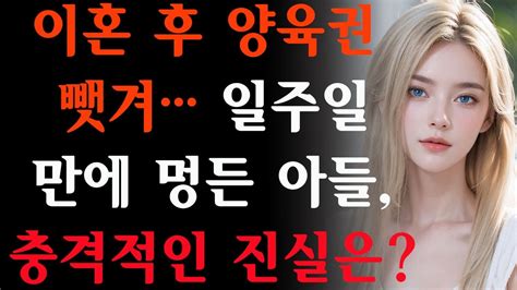 이혼 후 아들 양육권 뺏긴 사연 동서에게 맡긴 지 일주일 만에 멍투성이 된 아들 모습 인생 이야기 노후 오디오북 Youtube