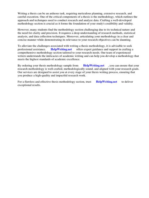 Thesis Methodology Sample Pdf