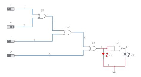 Parity Generator Multisim Live