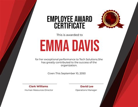 Free Formal Employee Award Certificate Design Template To Edit Online