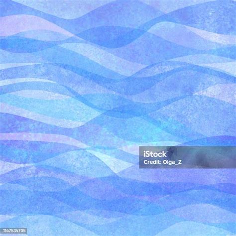 수채화 투명 웨이브 블루 보라색 라벤더 색 배경 수채화 물감 손으로 그린 파도 그림 가리기에 대한 스톡 벡터 아트 및 기타 이미지 가리기 개념 그래픽 프린트 Istock