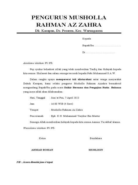 Pengurus Musholla Rahman Azzahra Pdf