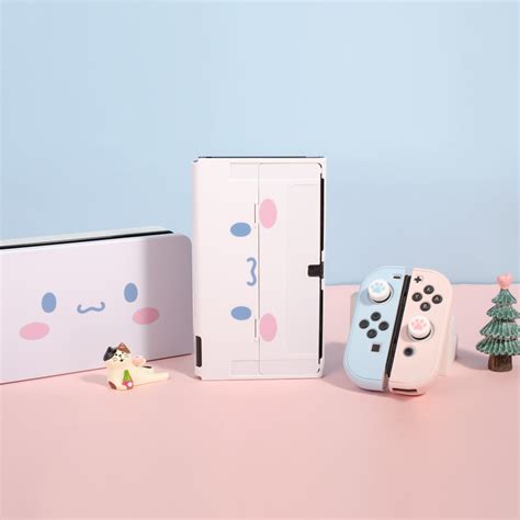 긱쉐어 닌텐도스위치 Oled 케이스 산리오 시나모롤 블루 핑크 분리식 독바 커버 올레드 파우치 위시버킷