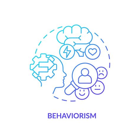 2d Gradient Behaviorism Icon Simple Vector Thin Line Illustration