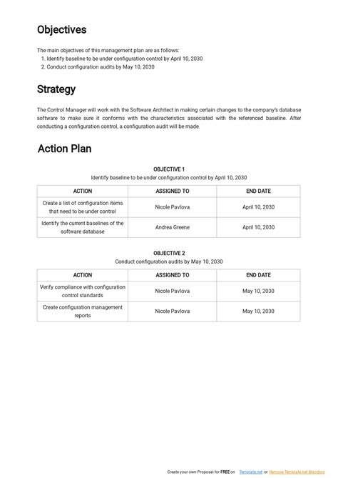 Agile Configuration Management Plan Template