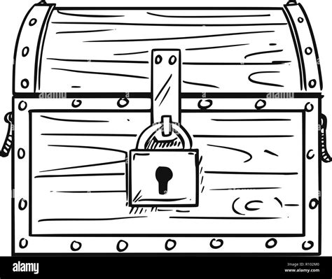 Treasure Chest Drawing Pencil Treasure Chest Drawing Vector Images