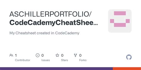 Github Aschillerportfolio Codecademycheatsheetproject My Cheatsheet Created In Codecademy