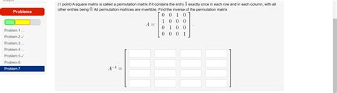 Solved Point A Square Matrix Is Called A Permutation Chegg