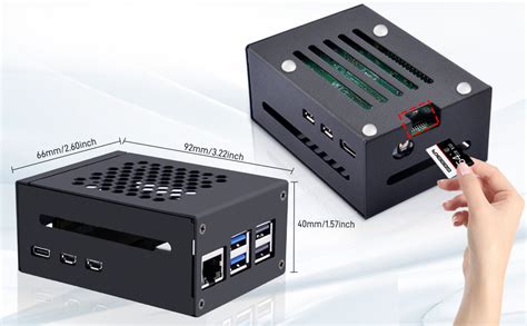 Geeekpi Metal Case For Raspberry Pi 5 Support Pcie M 2 Nvme Ssd Shield