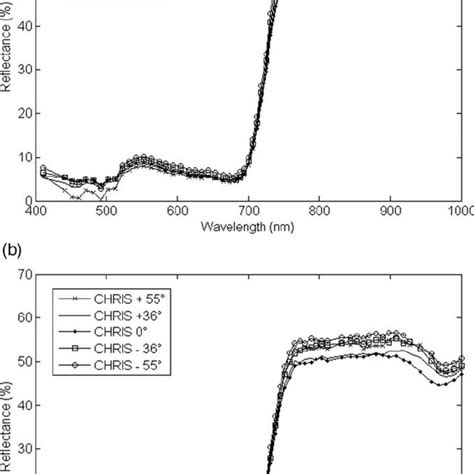 A Chris Proba Spectral And Directional Reflectance Acquired Over Download Scientific Diagram