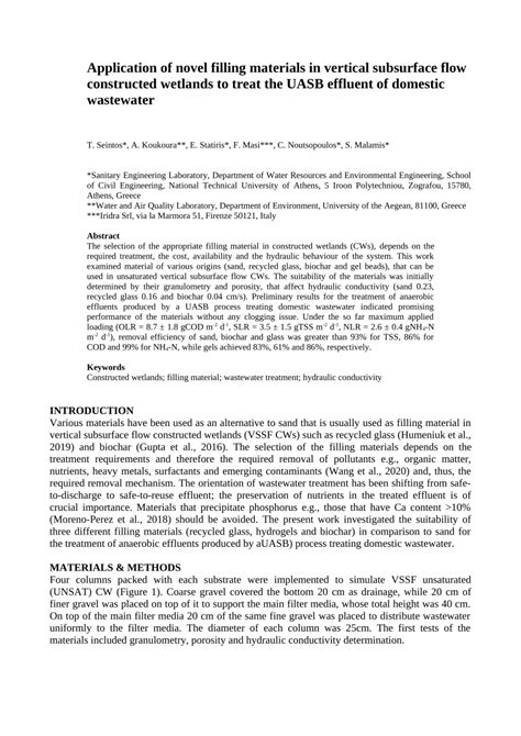 PDF Application Of Novel Filling Materials In Vertical Subsurface Flow Constructed Wetlands To