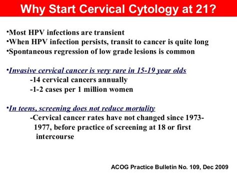 Acog Cervical Cancer Screening Guidelines
