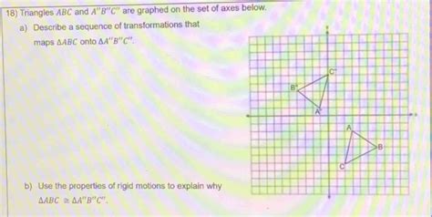 18 triangles abc and a b c are graphed on the set of axes below a