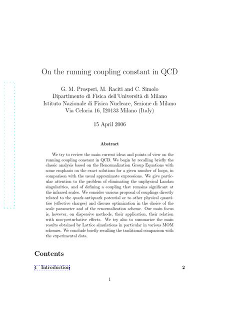 Qcd Running Coupling Constant Pdf Quantum Chromodynamics Perturbation Theory Quantum