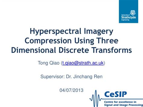 Ppt Hyperspectral Imagery Compression Using Three Dimensional