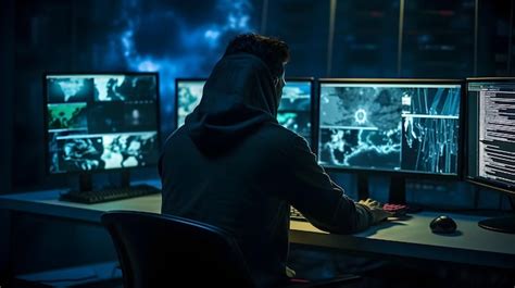 Premium Photo Darkweb Hacking Scene With A Hackers Silhouette In