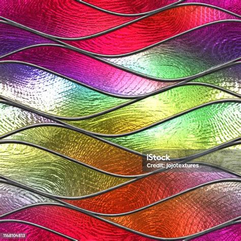 창 컬러 글라스 3d 일러스트에 대한 파도 패턴스테인드 글라스 원활한 질감 스테인드글라스에 대한 스톡 사진 및 기타 이미지 스테인드글라스 추상적인 0명 Istock