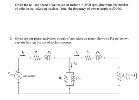 Solved 1 Given The No Load Speed Of An Induction Motor N