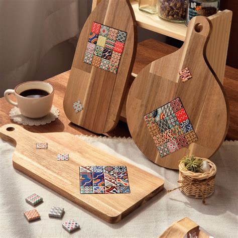 목공 Diy 원목 플레이팅 타일 도마 트레이 Diy 홈카페 돌답례품 집들이 선물 101box