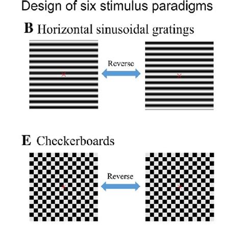 Examples Of Six Stimulus Paradigms At The Spatial Frequency Of 10